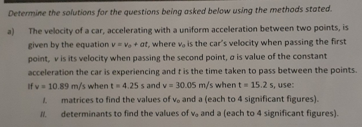 Solved Determine the solutions for the questions being asked | Chegg.com