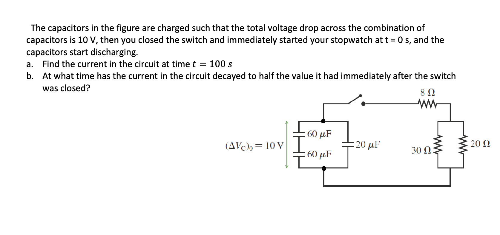 Solved The capacitors in the figure are charged such that | Chegg.com