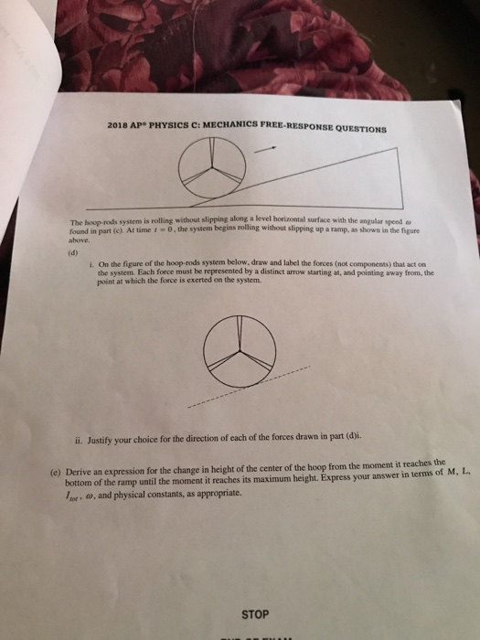 Solved 2018 AP PHYSICS C: MECHANICS FREE-RESPONSE QUESTIONS | Chegg.com