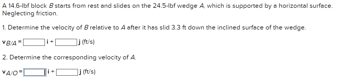 Solved A 14.6−lbf block B starts from rest and slides on the | Chegg.com