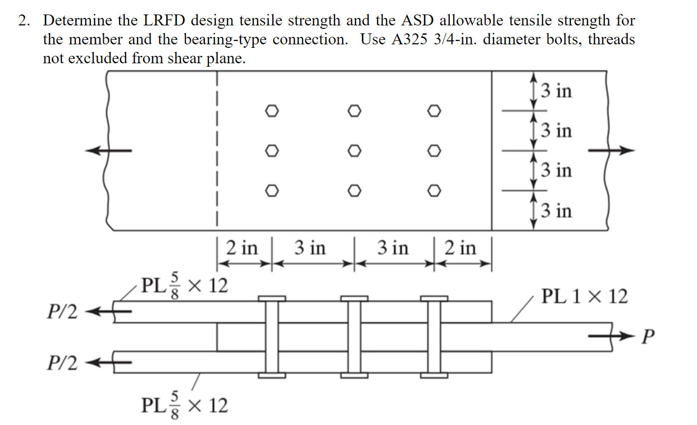 Solved 2. Determine the LRFD design tensile strength and the | Chegg.com