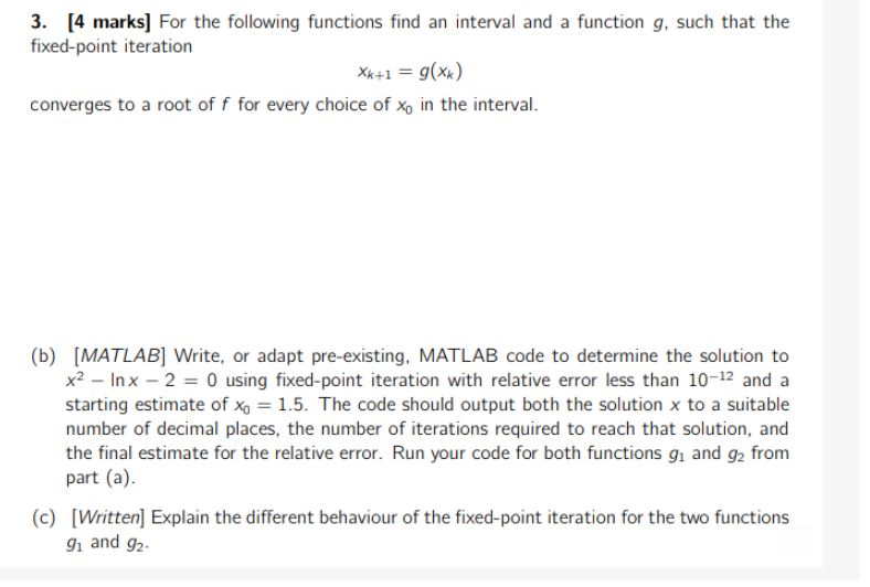 Solved 3. [4 marks] For the following functions find an | Chegg.com