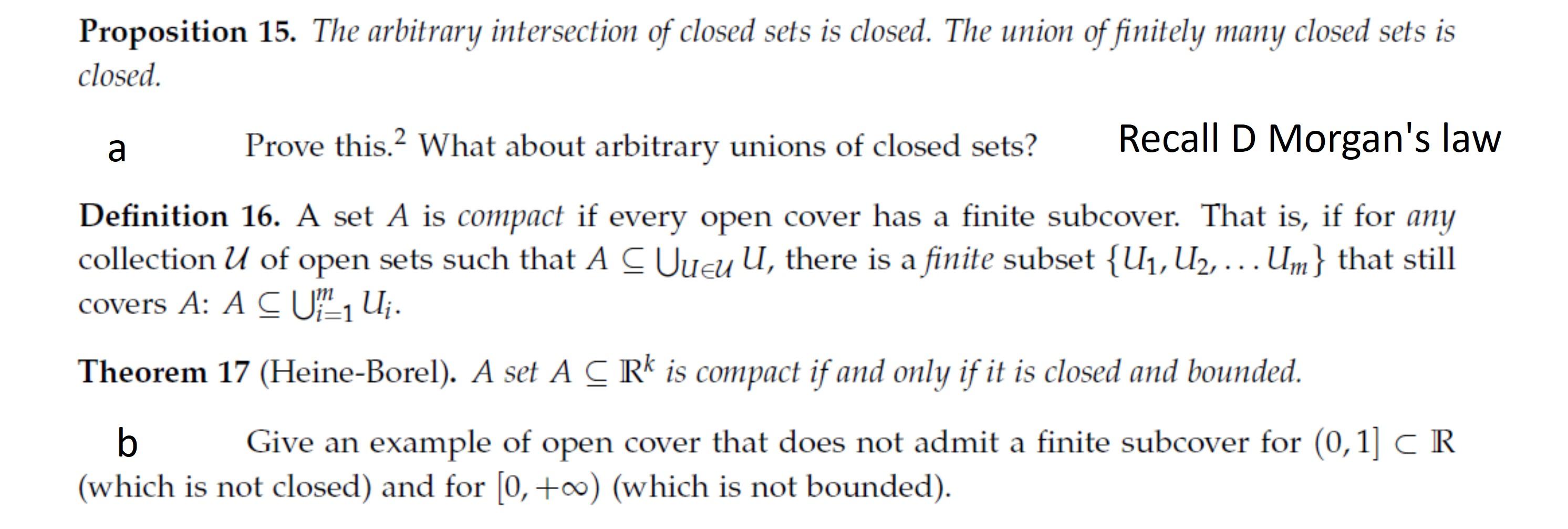 Solved Proposition 15. The arbitrary intersection of closed | Chegg.com