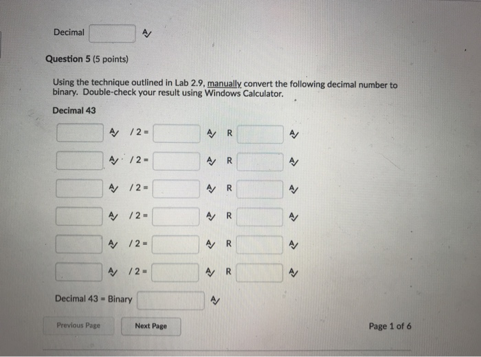Solved Lab 2.9 Converting Numbers Between Binary and Decimal | Chegg.com Solved Lab 2.9 Converting Numbers Between Binary and Decimal | Chegg.com
