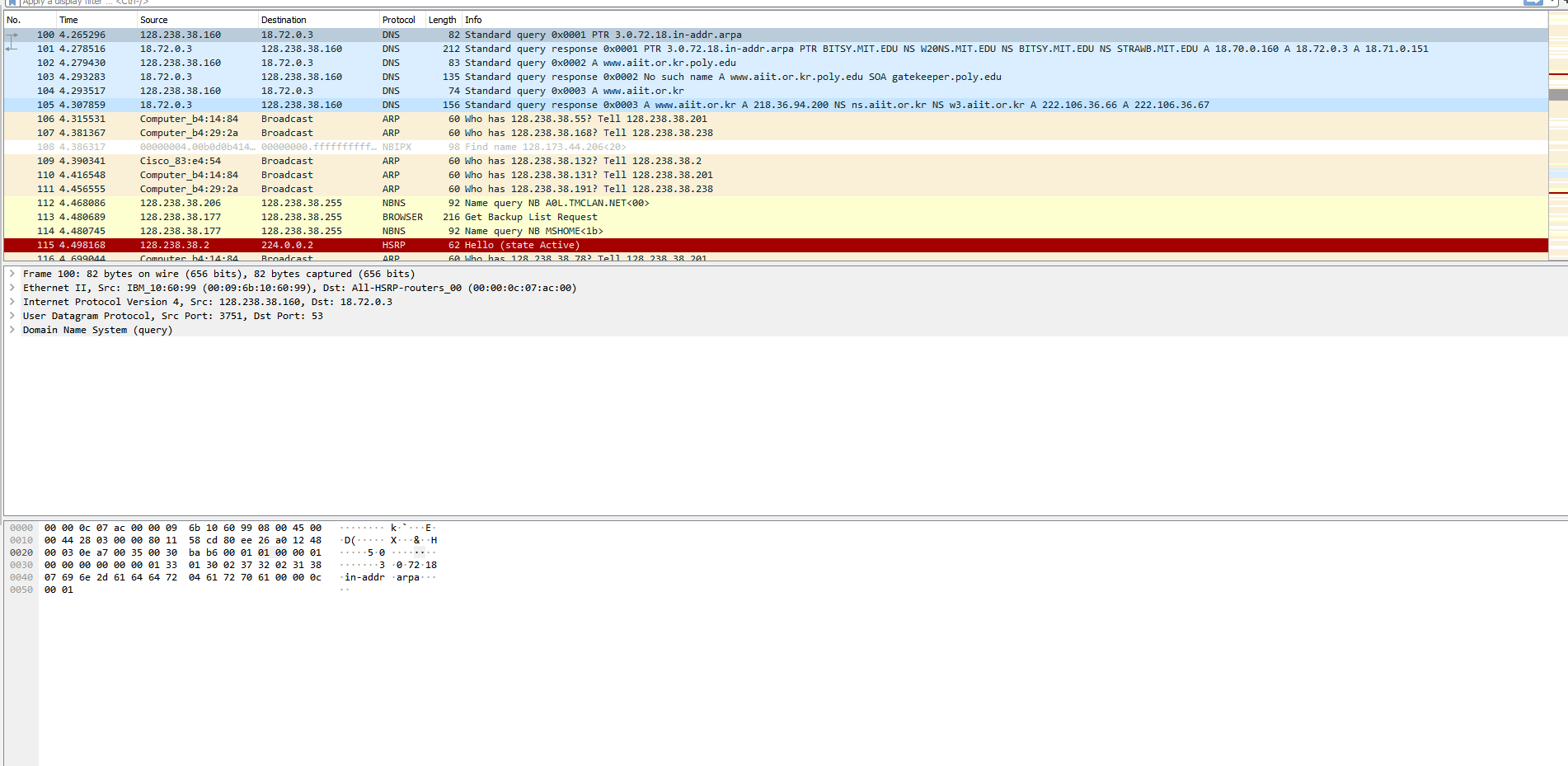 Solved a. Locate frame 100 in the DNS-ethereal-trace-4 and | Chegg.com