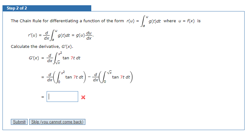 Solved Step 2 of 2 The Chain Rule for differentiating a | Chegg.com