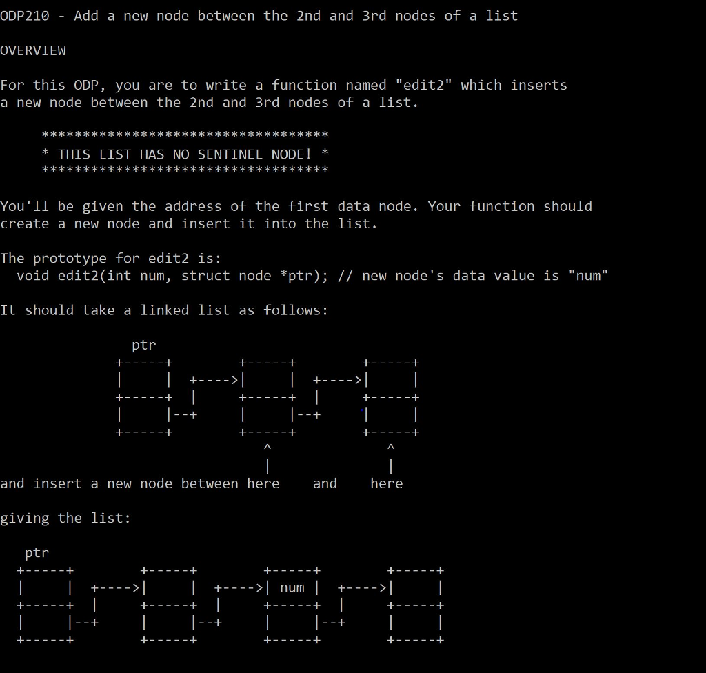 Solved ODP210 Add a new node between the 2nd and 3rd nodes | Chegg.com