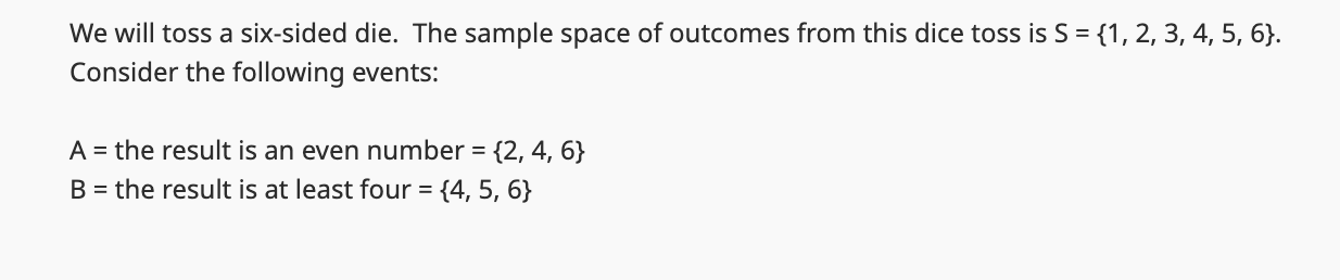 Solved We will toss a six-sided die. The sample space of | Chegg.com
