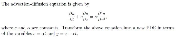 Solved The advection-diffusion equation is given by ди au au | Chegg.com