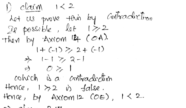 Solved The Axioms for the Integers The following are the | Chegg.com