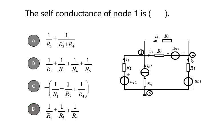 Solved The self conductance of node 1 is (). | Chegg.com