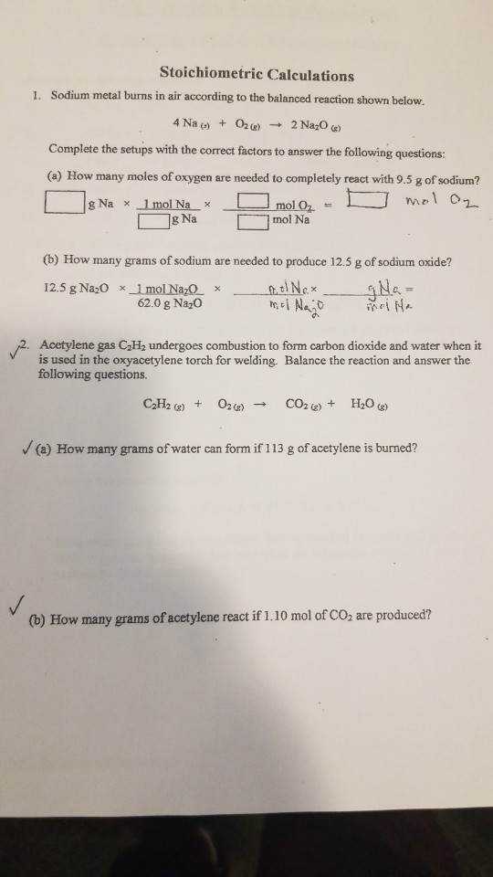 Solved Stoichiometric Calculations 1. Sodium metal burns in | Chegg.com