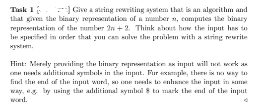 Solved Task 1 Give A String Rewriting System That Is An 0326