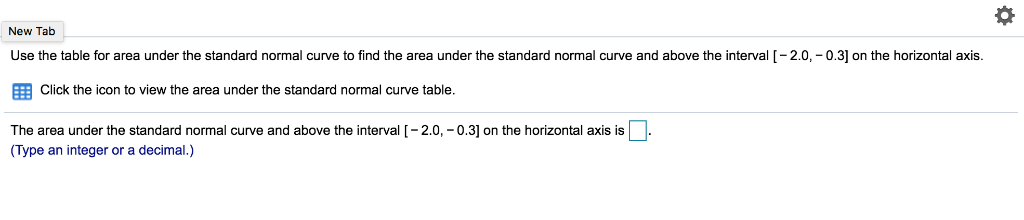 Solved Use the table for area under the standard normal | Chegg.com