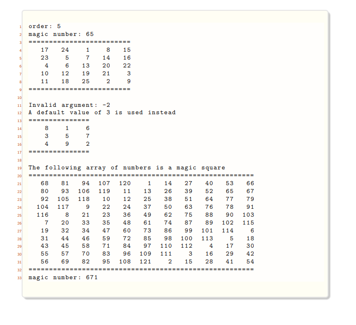 Solved Your Task Write a class named MagicSquare whose | Chegg.com