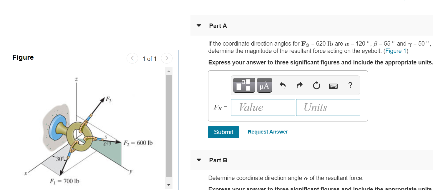 Solved Part A If the coordinate direction angles for F3 = | Chegg.com
