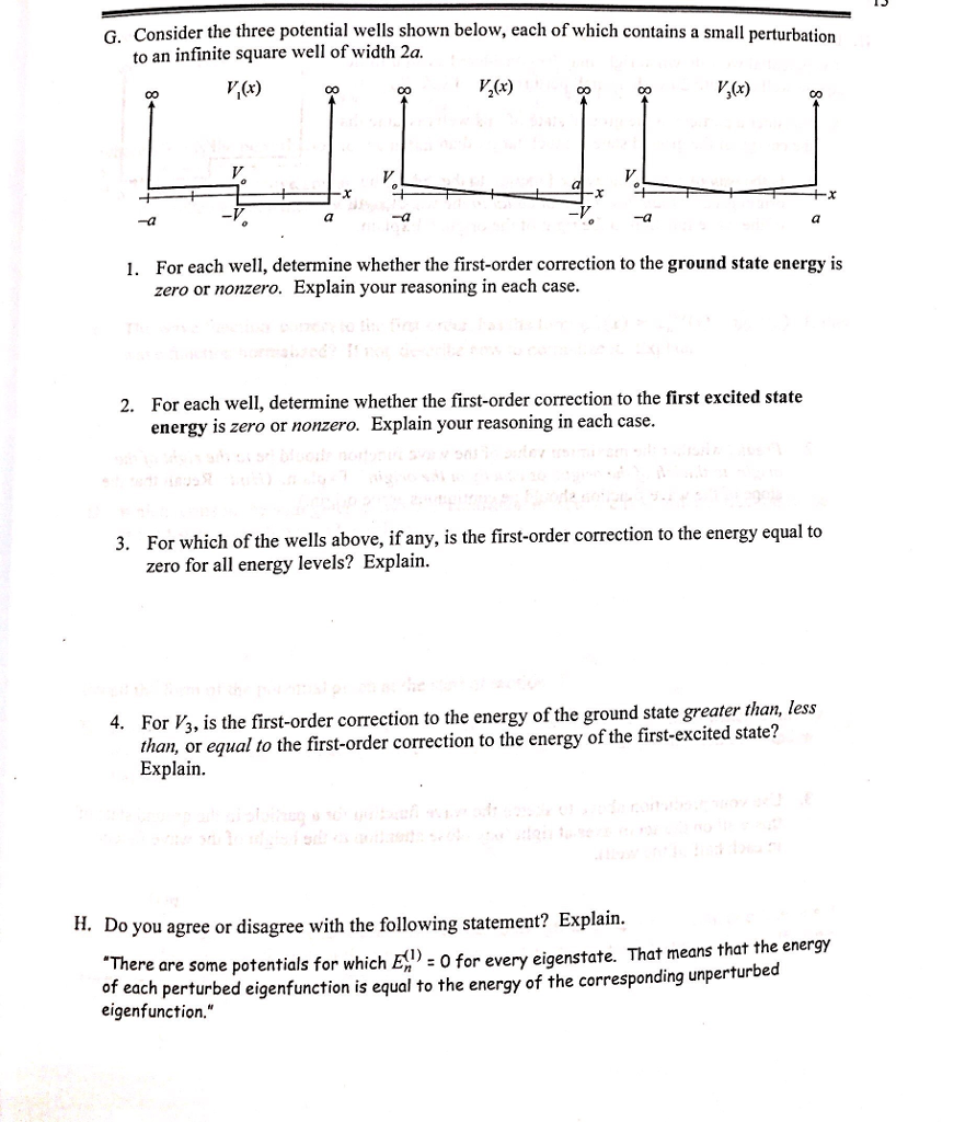 Solved Time Independent Perturbation Theory Qm First Order