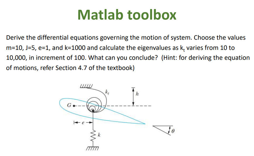 Matlab toolbox Derive the differential equations | Chegg.com