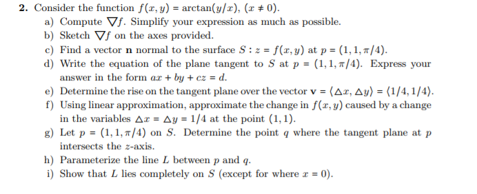 Solved 2. Consider the function f(x, y) = arctan(y/a), (x + | Chegg.com