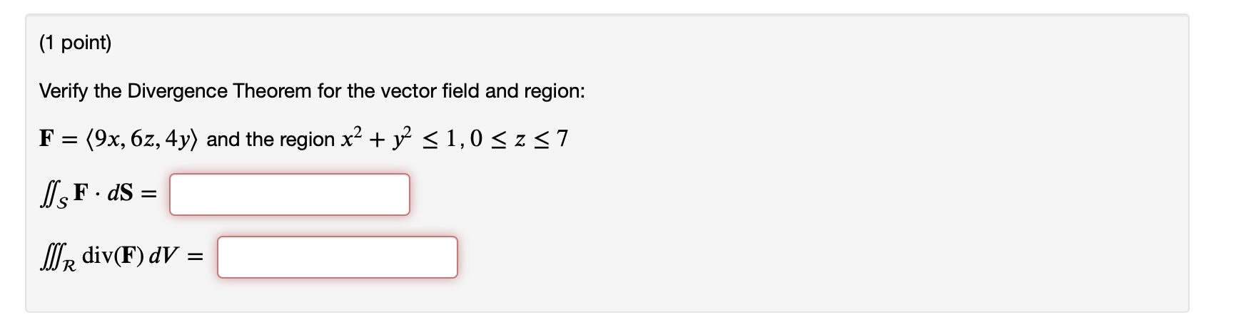 Solved Verify the Divergence Theorem for the vector field | Chegg.com