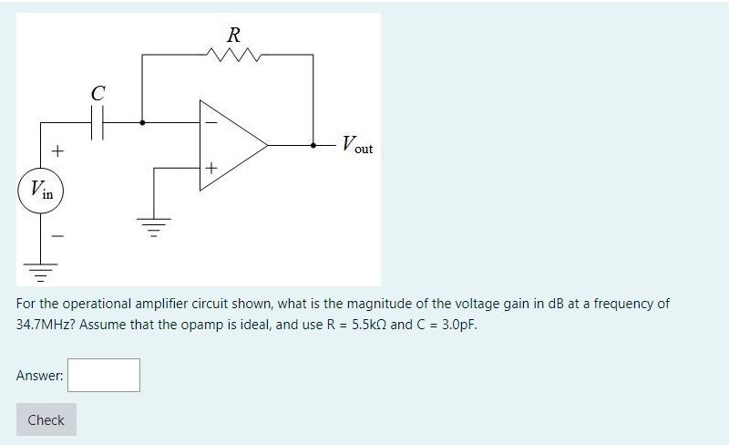 Solved For the operational amplifier circuit shown, what is | Chegg.com
