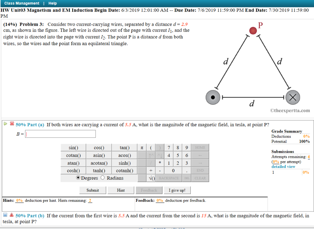 Solved Class Management Help HW Unit03 Magnetism and EM | Chegg.com