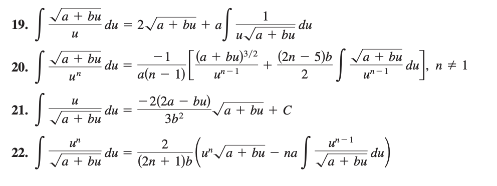 Solved Integrate using an appropriate formula from the table | Chegg.com