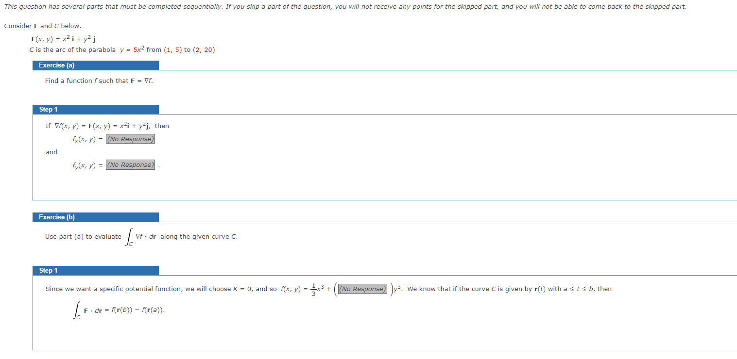 Solved der F and C below. F(x,y)=x2i+y2j C is the arc of the | Chegg.com