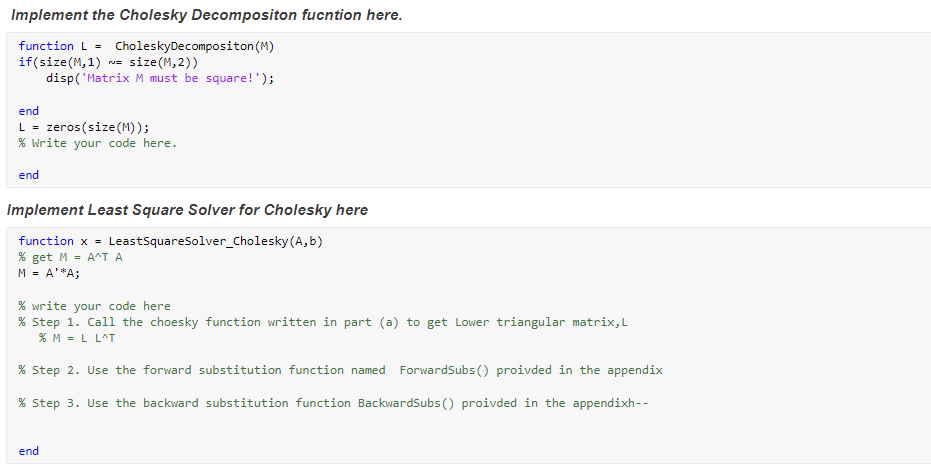 Solved Question 2: (a) Cholesky factorization is an | Chegg.com