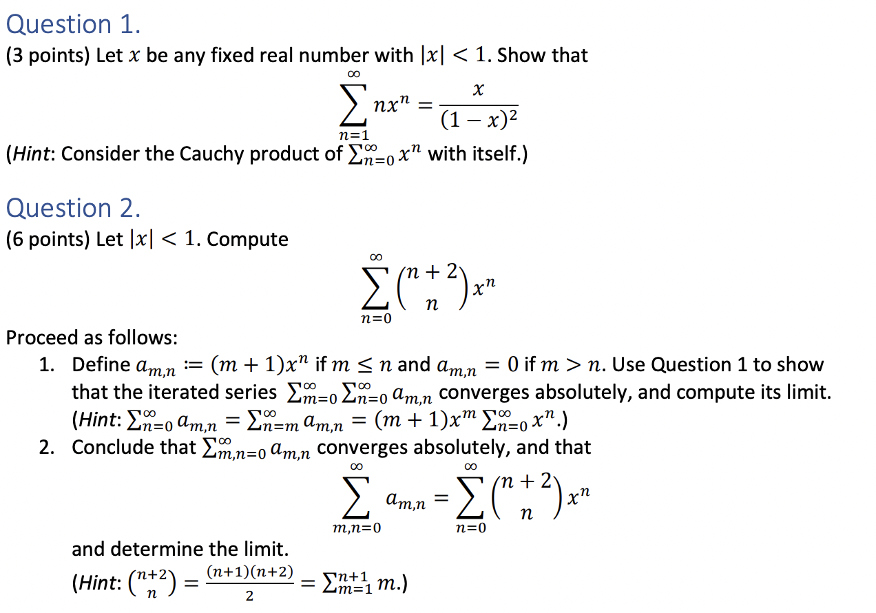 Solved (3 points) Let x be any fixed real number with ∣x∣