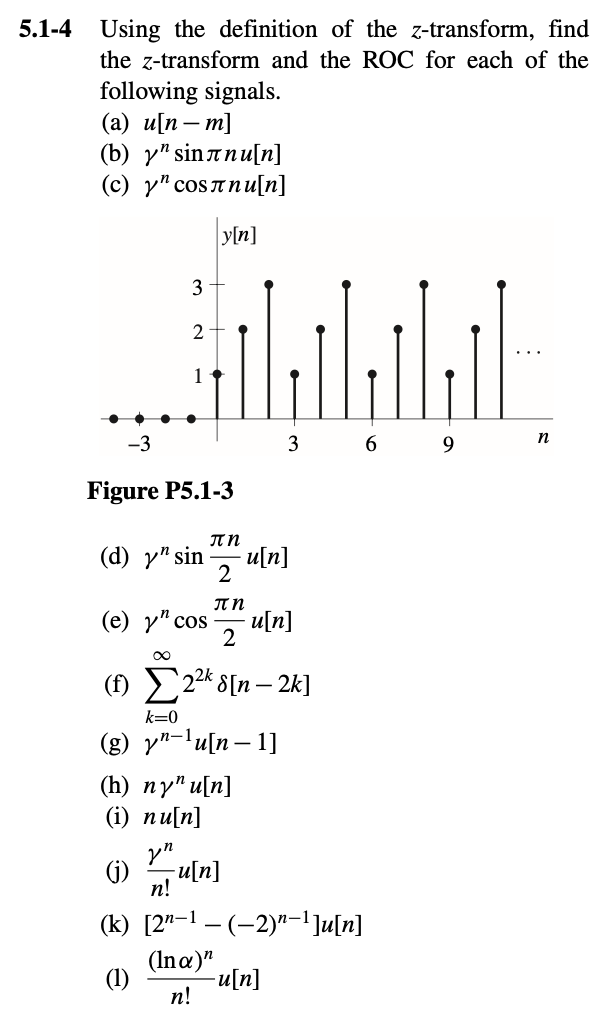 5 1 4 Using The Definition Of The Z Transform Find