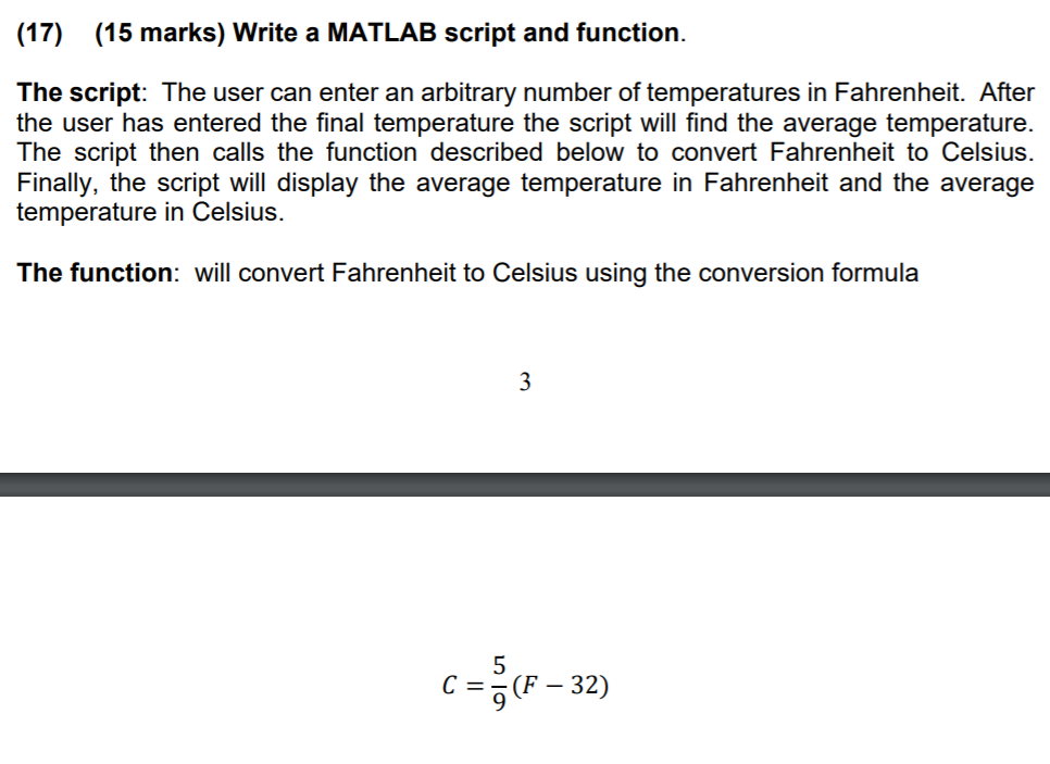 Solved 17 15 Marks Write A Matlab Script And Function 3636
