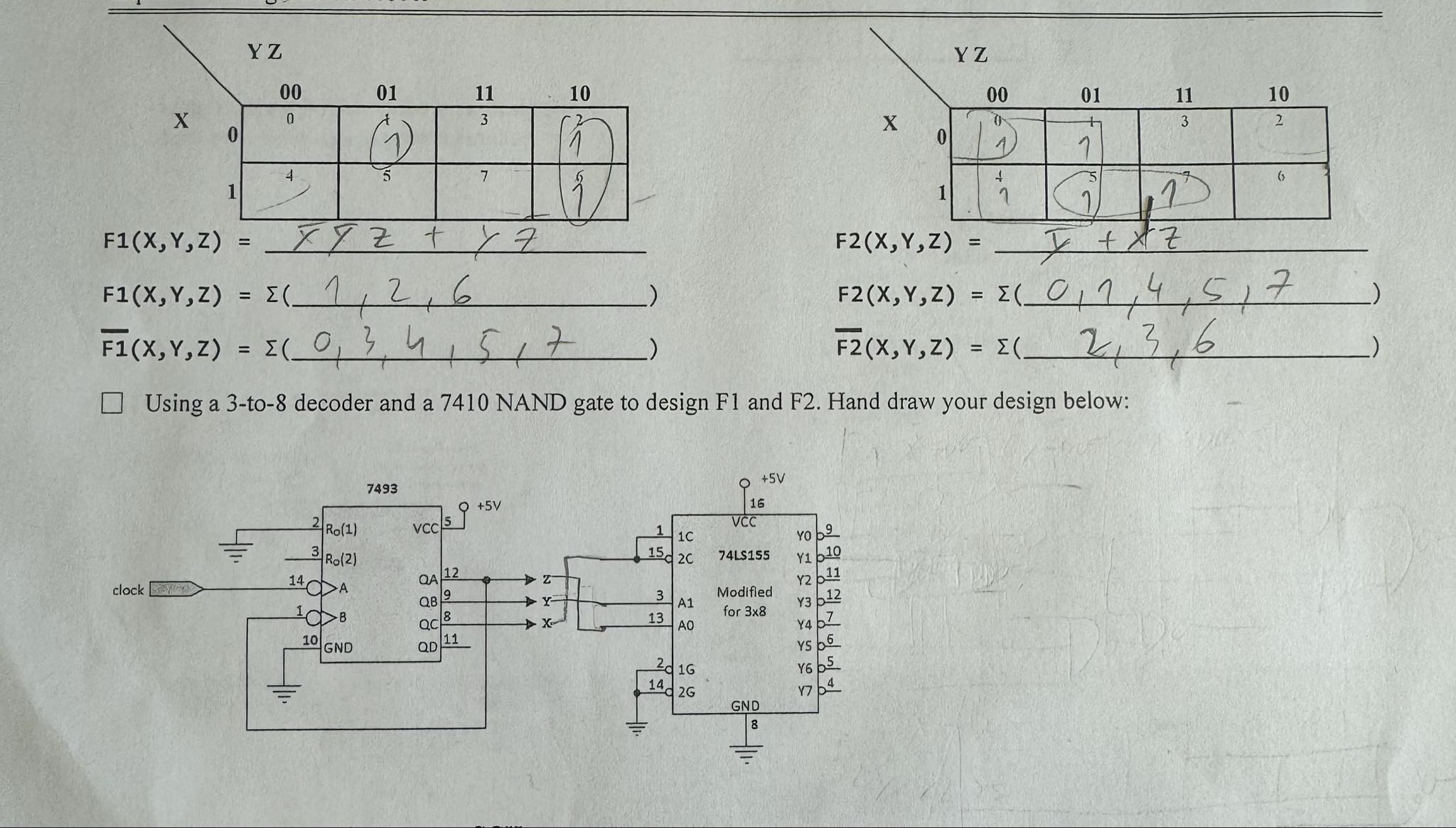 Solved please hand draw the decoder of F1 ﻿and F2 ﻿above | Chegg.com