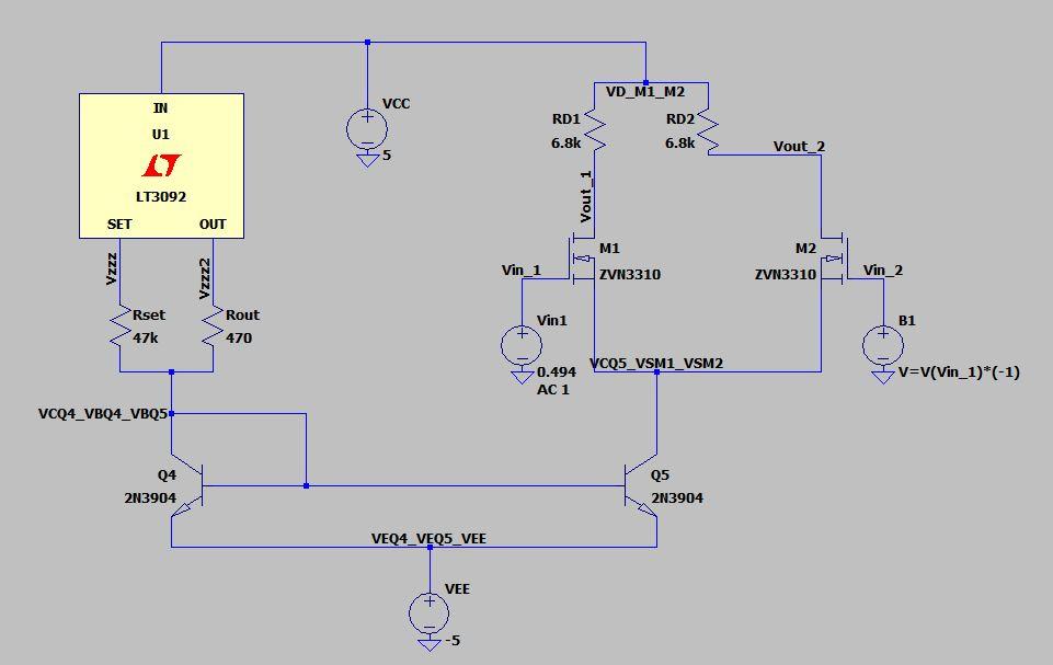 Solved VD_M1_M2 IN VCC RD2 11 RD1 6.8k 6.8k Vout 2 LT3092 | Chegg.com