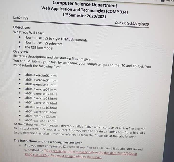 Computer Science Department Web Application and | Chegg.com