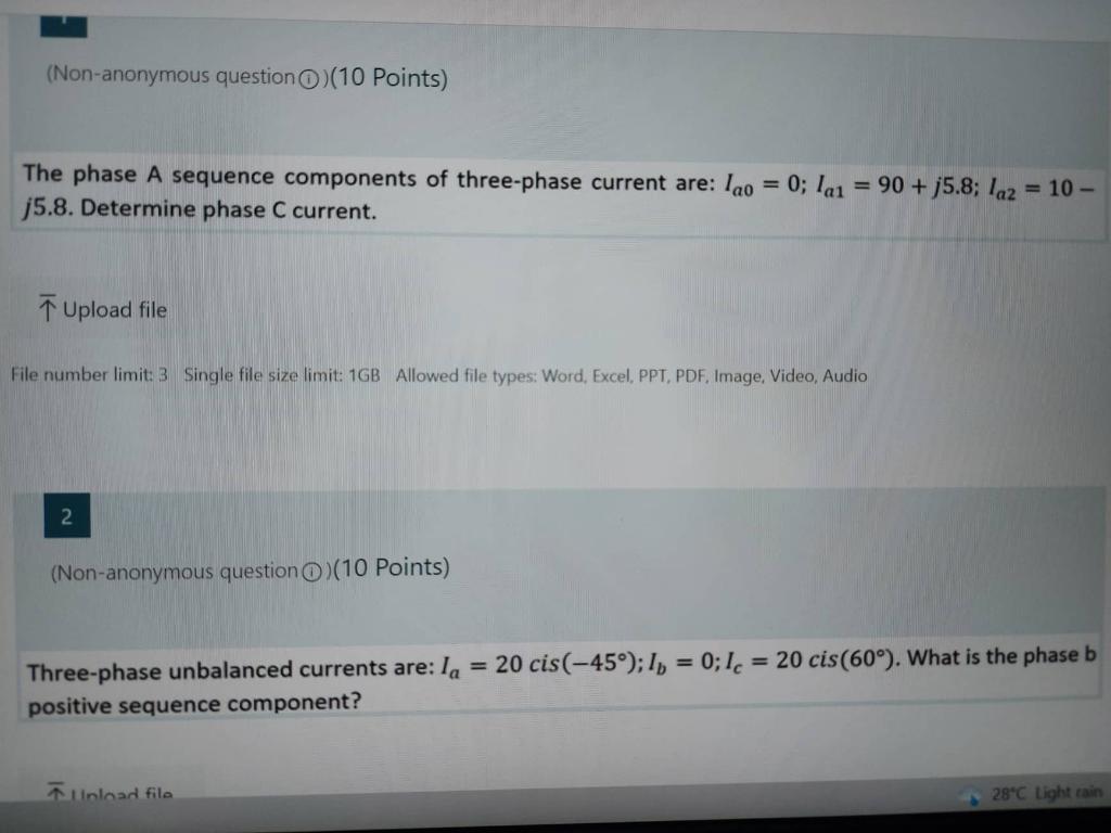 Solved The phase A sequence components of three-phase | Chegg.com