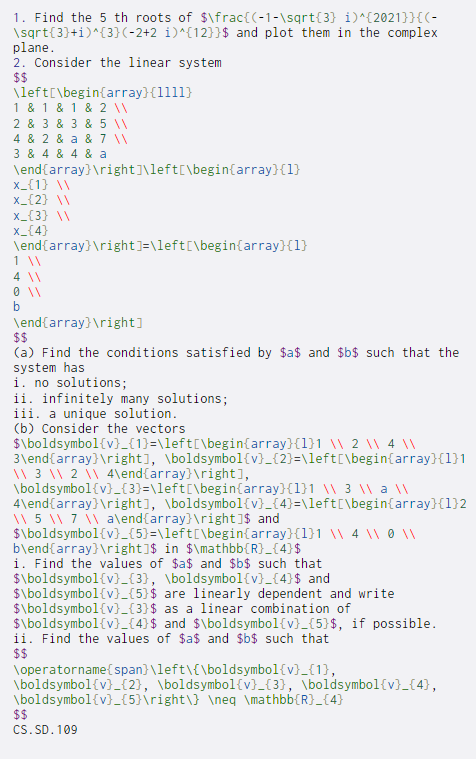 Solved 1. Find the 5 th roots of $\frac{(-1-\sqrt{3} | Chegg.com