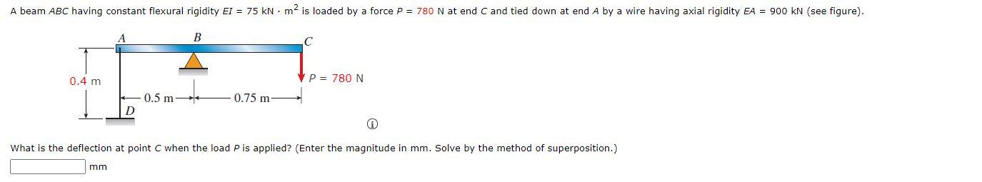 Solved A beam ABC having constant flexural rigidity EI = 75 | Chegg.com