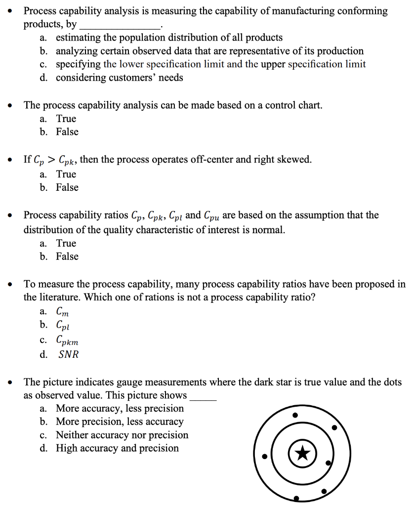 Solved Process capability analysis is measuring the | Chegg.com