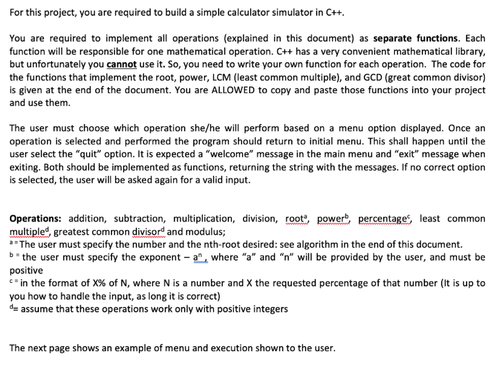 Solved For this project, you are required to build a simple | Chegg.com