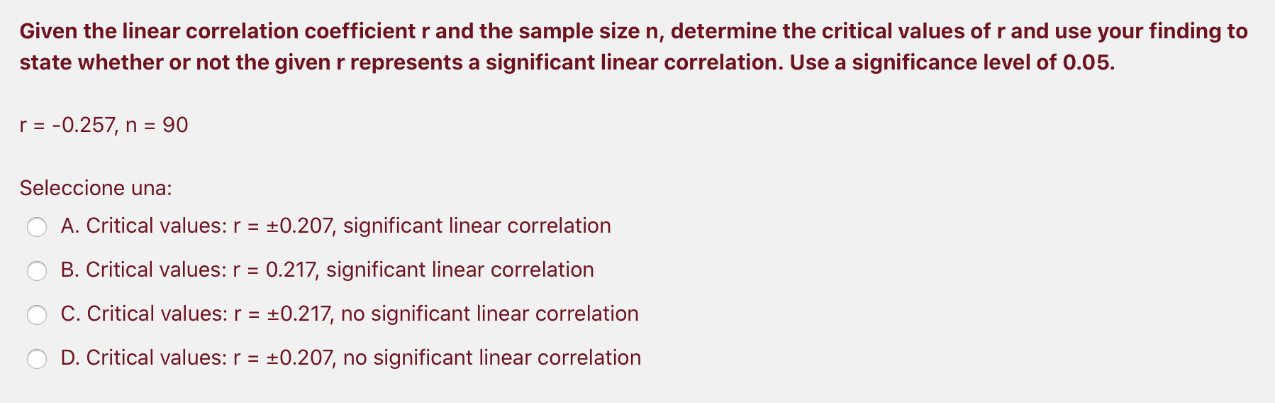 Solved Given the linear correlation coefficient r and the | Chegg.com