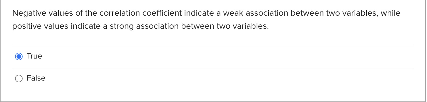Solved Negative values of the correlation coefficient | Chegg.com