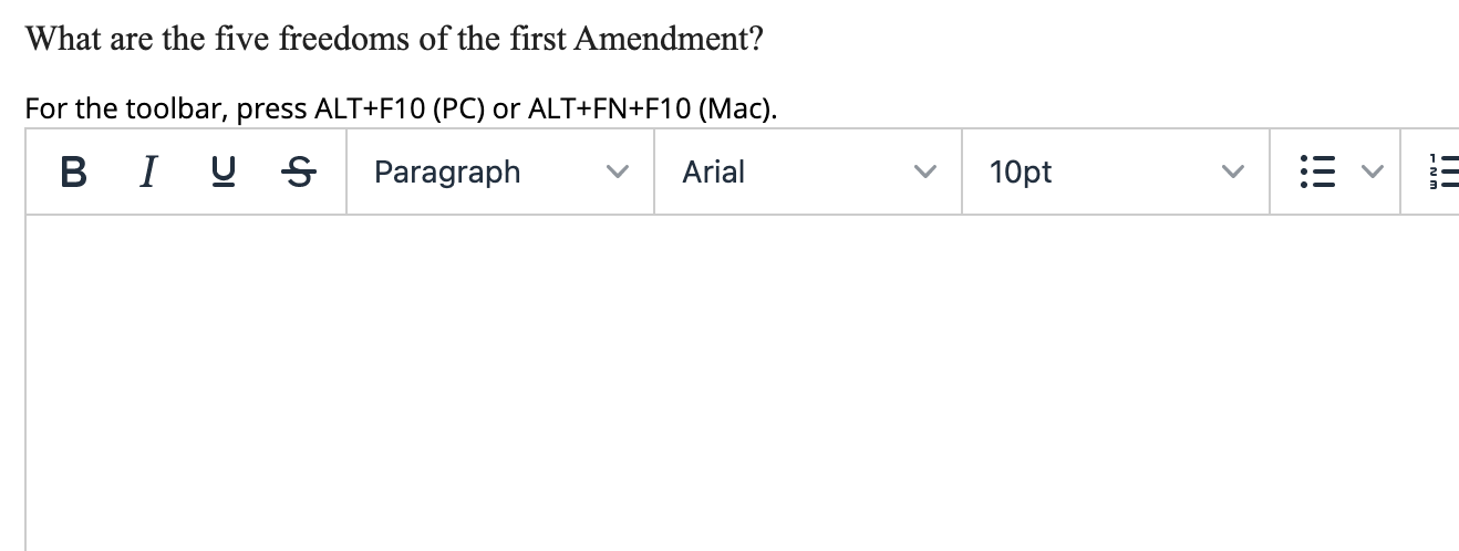 What are the five freedoms of the first Amendment? | Chegg.com