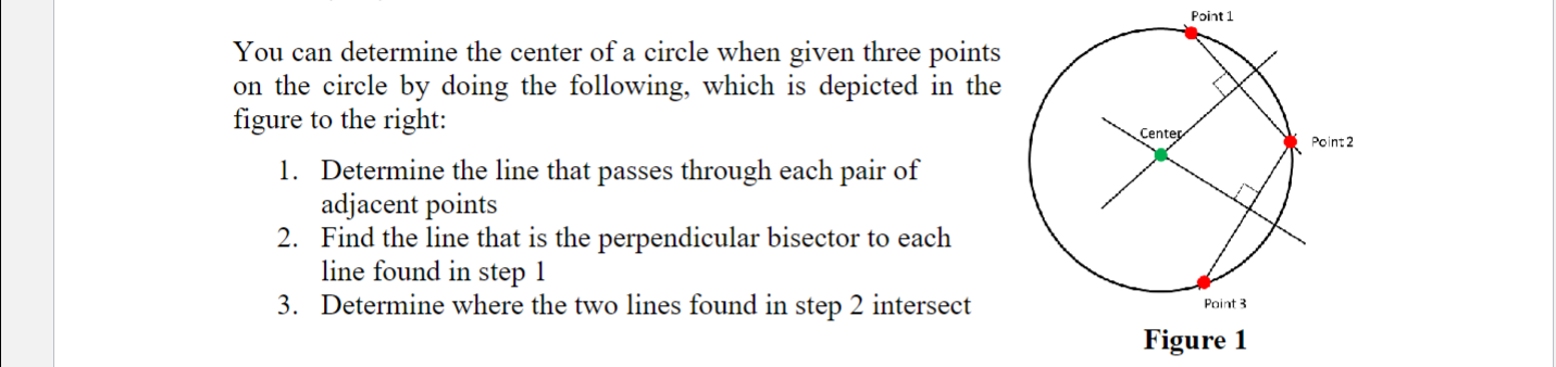Solved You can determine the center of a circle when given | Chegg.com