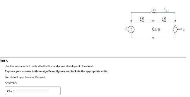 Use the mesh-current method to find the total power | Chegg.com