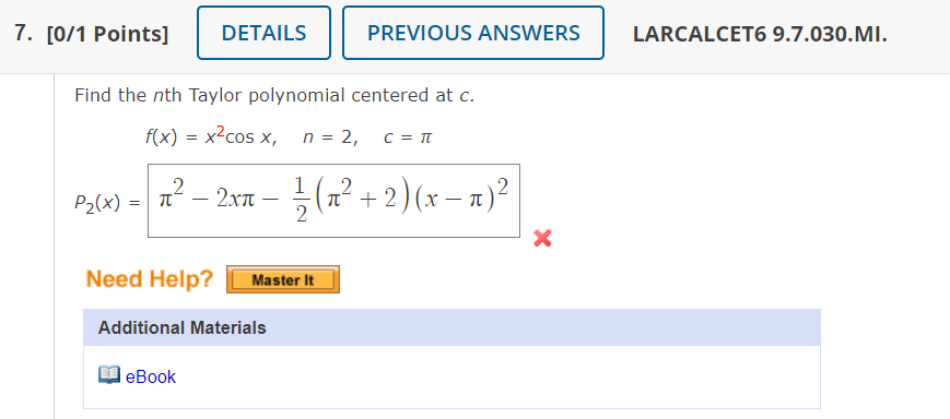 Solved 6. [-/1 Points] DETAILS LARCALCET6 9.7.029. Find the | Chegg.com