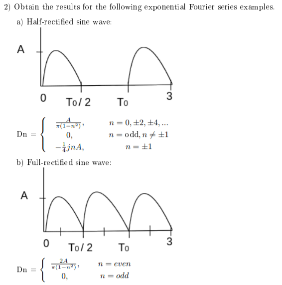 Solved 2) Obtain the results for the following exponential | Chegg.com