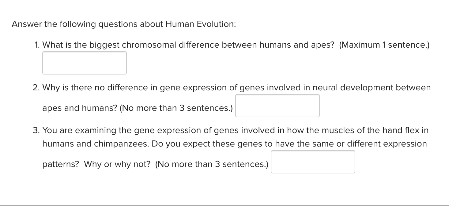 Solved Answer the following questions about Human Evolution: | Chegg.com