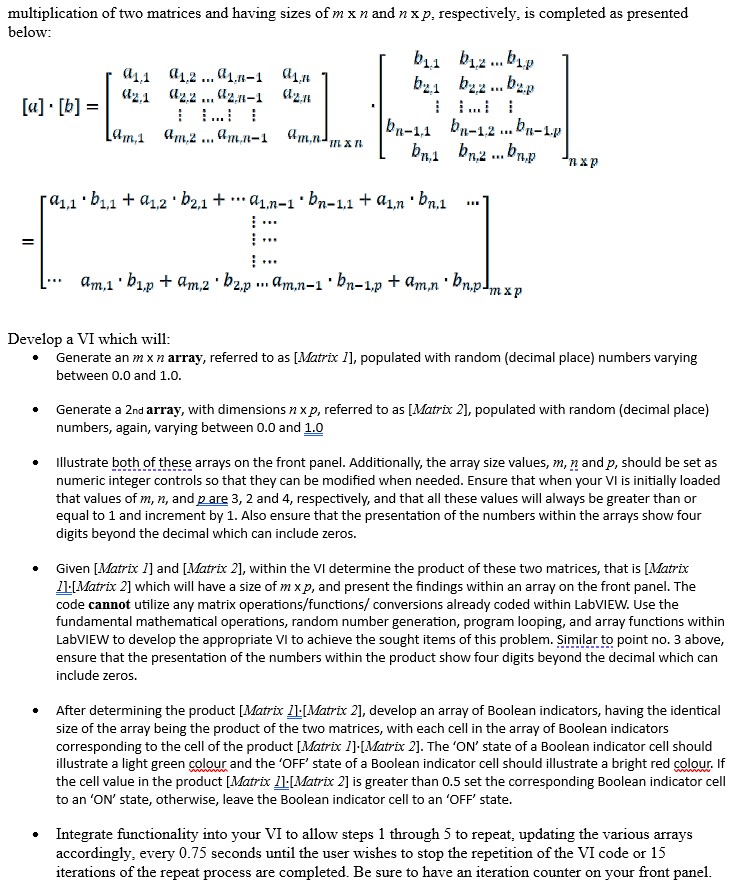Solved multiplication of two matrices and having sizes of | Chegg.com