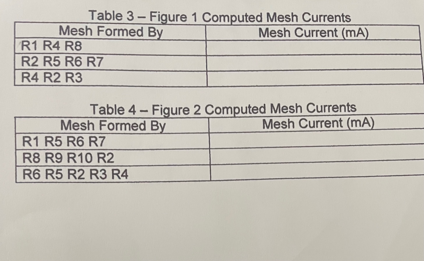 Solved For Figure 1 Circuit Please Show How To Do Mesh Chegg